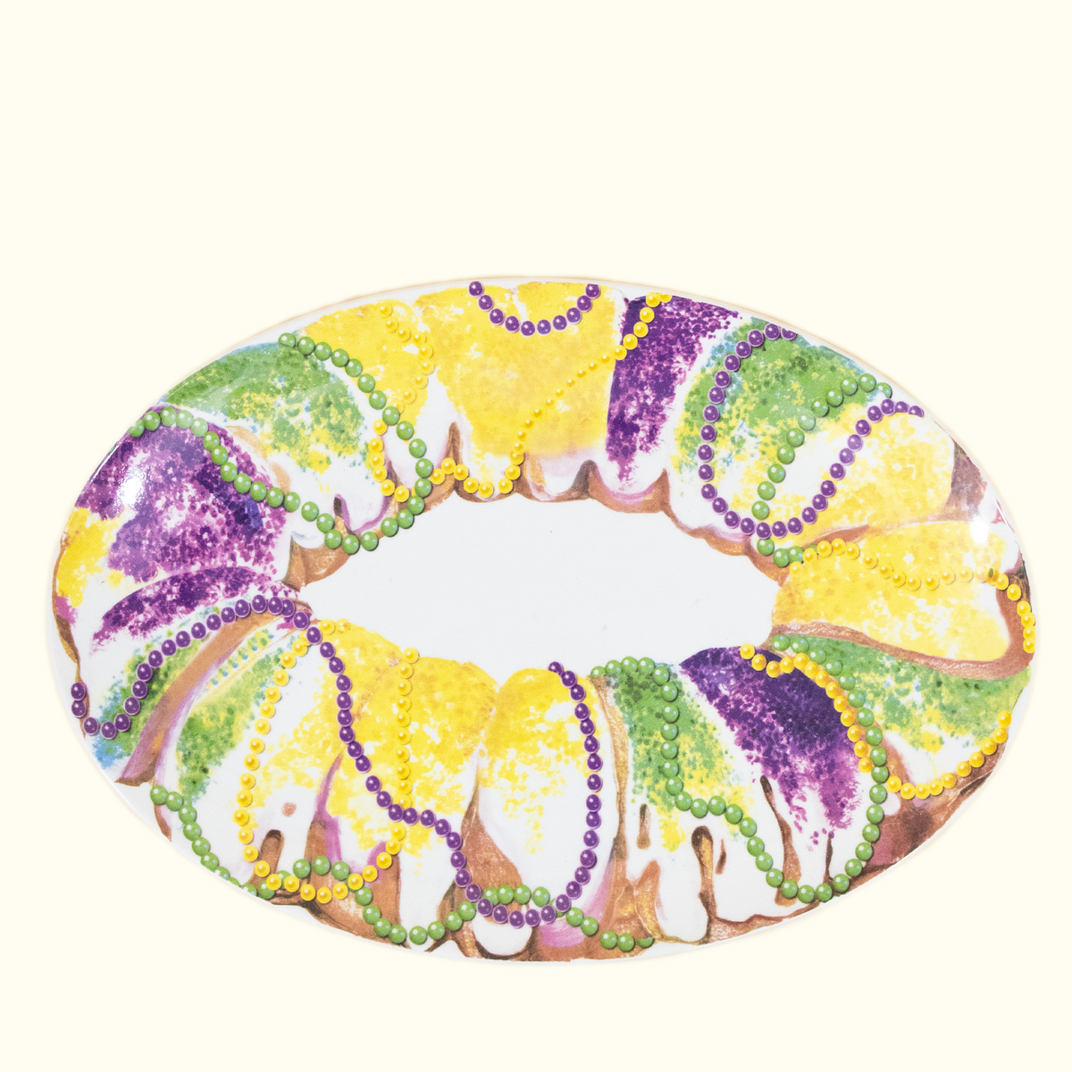 Mardi Gras King Cake and Beads Platter | Aunt Sally's Pralines