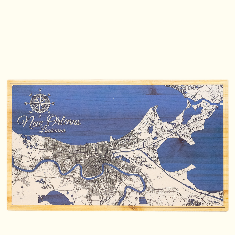 New Orleans Laser Cut Map | Aunt Sally's Pralines
