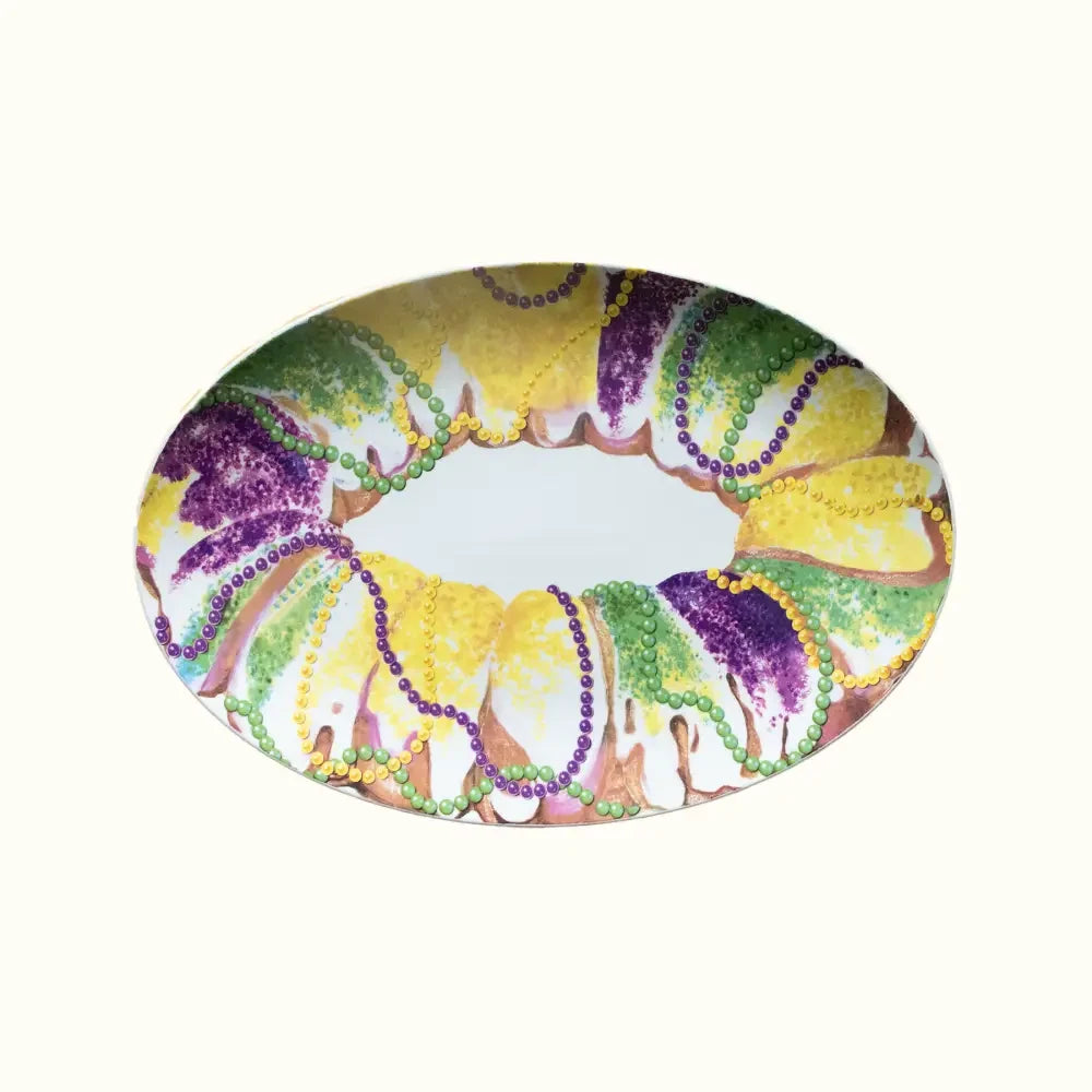 Mardi Gras King Cake and Beads Platter | Aunt Sally's